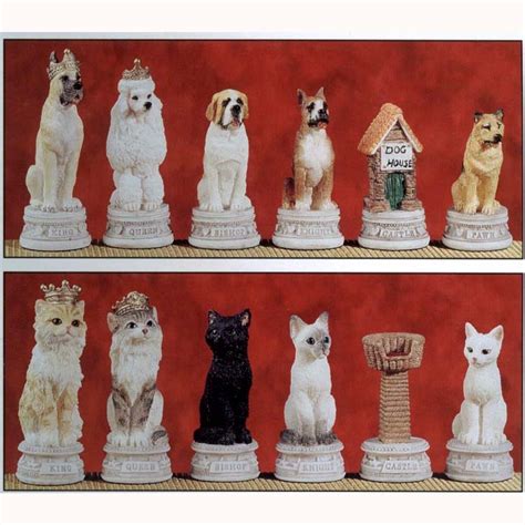 Шахматы - " Собаки и кошки " | Chess board, Chess game, Chess pieces