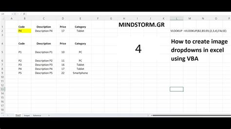 How To Create Image Dropdowns In Excel Using Vba Vlookup Youtube