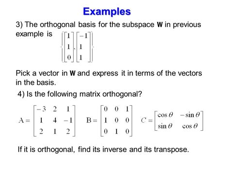 Orthogonal Vectors Example