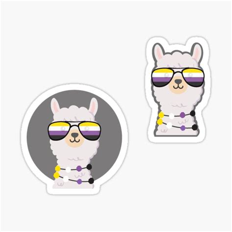 non binary llama sticker by terevela redbubble