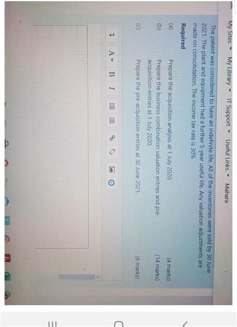 Solved Question 4 24 Marks On 1 July 2020 Olivia Ltd