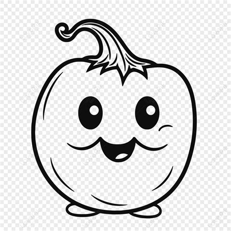 흰색 배경 개요 스케치 드로잉에 귀여운 호박 색칠 페이지 벡터행복하다몸짓 Png 일러스트 무료 다운로드 Lovepik