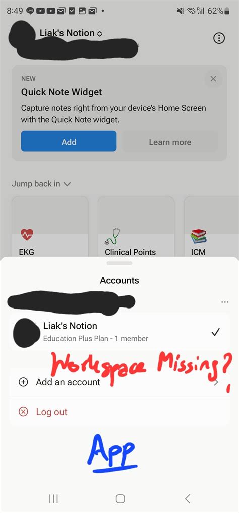 Just Earlier Today All My Workspaces Are Missing From My Notion Android App 🥺 The Contents
