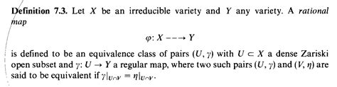 Algebraic Geometry Different Definitions Of Rational Mappings