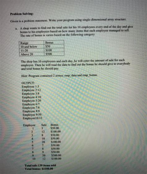 Solved Problem Solving Given Is A Problem Statement Write