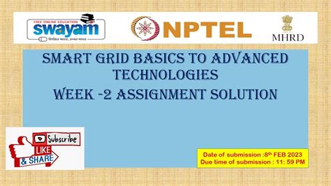 nptel smart grid basics to advanced technologies assignment 2 youtube