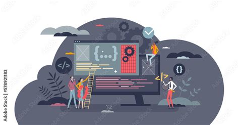 Software Developer Jobs And Programming Project Teamwork Tiny Person