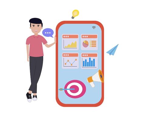 Empresário Configurando A Apresentação De Dados Do Projeto No Smartphone Infográficos De Dados