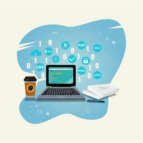 Premium Vector Web Programming Script Code Program Script Html Coding
