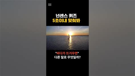 넌센스퀴즈 바다가 뜨거우면 넌센스퀴즈 넌센스 난센스 퀴즈 재미 상식 Youtube