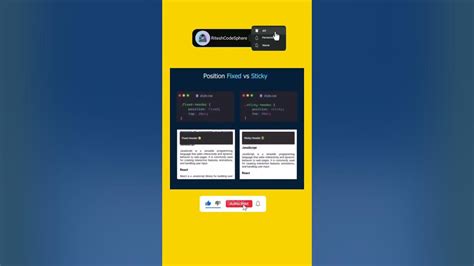 How To Create Position Fixed Or Sticky Cssproperty Cssposition Csstutorial Coder Viral