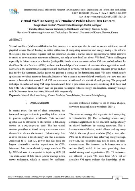 Pdf Virtual Machine Sizing In Virtualized Public Cloud Data Centres