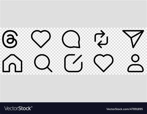 Set of interface icons new app threads design can Vector Image