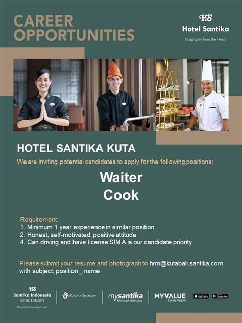 Hotel Santika Kuta Is Hiring Kaniva International