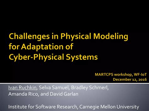challenges in physical modeling for adaptation of cyber physical