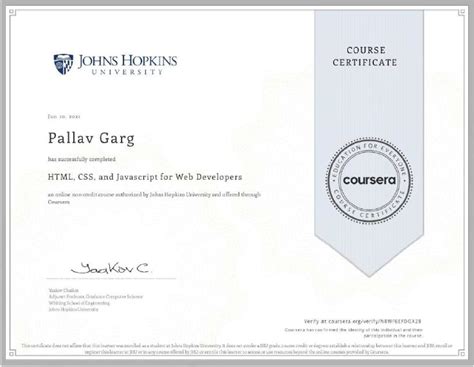 Webdevelopment Html Css Javascript Coursera Skilldevelopment Pallav Garg
