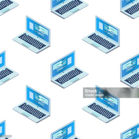 3d 효과와 배경에 대 한 노트북 원활한 평면 패턴 소재 설계 Eps 노트북에 대한 스톡 벡터 아트 및 기타 이미지 노트북 컴퓨터 모니터 그림자 Istock