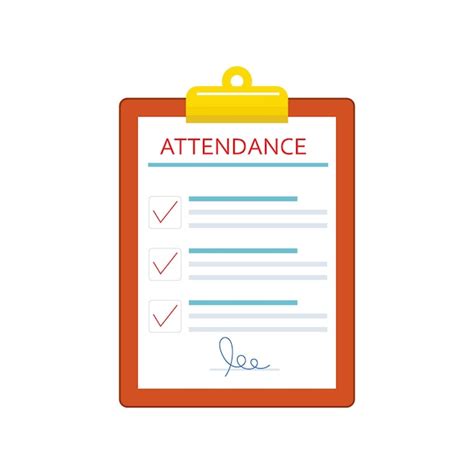 Premium Vector A Document With A List Of Attendance Folder