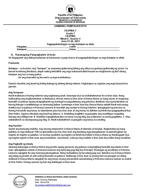 Las Filipino 7 4th Quarter Week6 Pdf