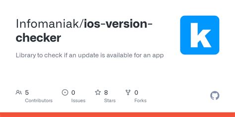Github Infomaniakios Version Checker Library To Check If An Update