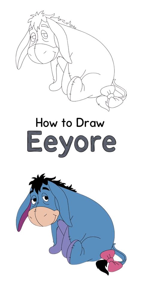 How To Draw Eeyore From Winnie The Pooh Step By Step
