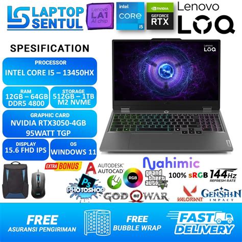 Jual Lenovo Loq Irx Intel I Hx Rtx Ram Gb Ssd Tb Rgb Hz Windows Ai Chip