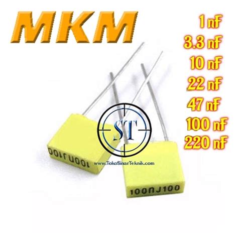 Jual 10 Pcs Capacitor 1 Nf 10 Nf 22 Nf 33 Nf 47 Nf 100 Nf Mkm 100v Isi 10 Buah Shopee