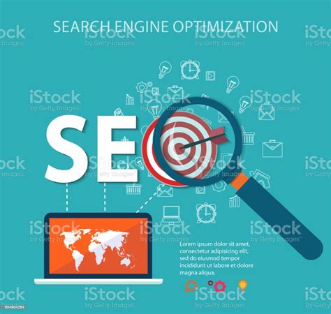 Flat Illustration Web Analytics Design Seo Optimization Vector Illustration Eps 10 Stock