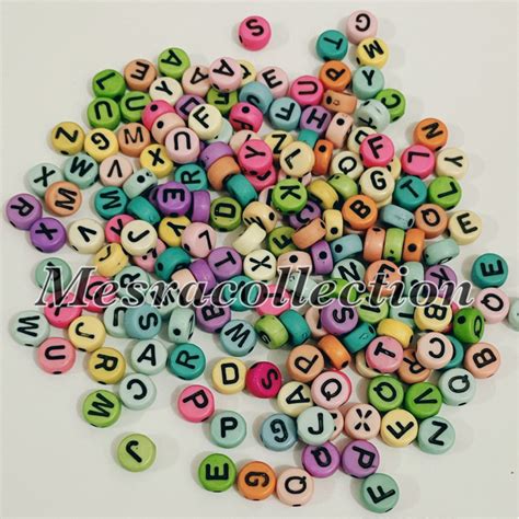 Ab02c Alphabet Beads Manik Huruf Abc Abjad Comel Cute Utk Aktiviti