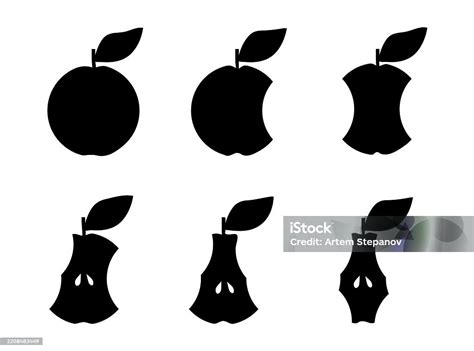 말린 사과 코어 아이콘 유기 생분해 성 쓰레기 기호 과일 설탕에 절인 과일 성분 건강한 식생활에 대한 스톡 벡터 아트 및 기타 이미지 건강한 식생활 건과일 건조 식품