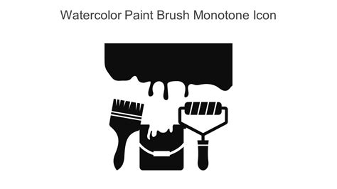 Watercolor Paint Brush Monotone Icon In Powerpoint Pptx Png And Editable Eps Format PPT PowerPoint