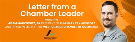 Letter From A Chamber Leader Adam Markowitz Ea West Orange Chamber
