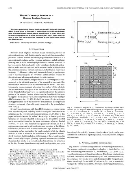 Pdf Shorted Microstrip Antenna On A Photonic Bandgap Substrate