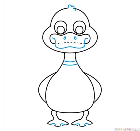 How To Draw A Cartoon Duck Step By Step Drawing Tutorials
