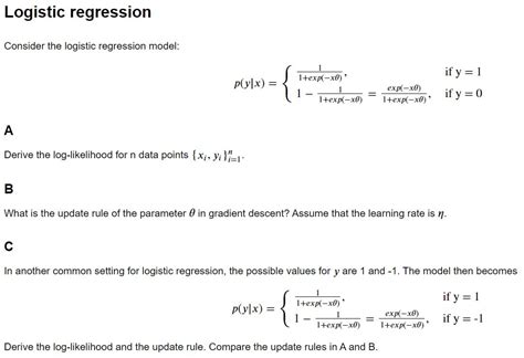 Logistic Regression Consider The Logistic Regression Chegg