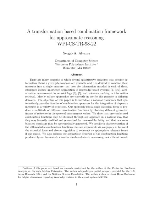 Pdf A Transformation Based Combination Framework For Approximate Reasoning