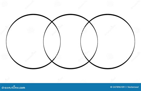 Intersecting Overlapping Circles Rings Element Stock Vector