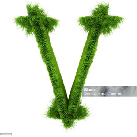 흰색에 고립 된 녹색 잔디로 만든 문자 V 3d 렌더링 0명에 대한 스톡 사진 및 기타 이미지 0명 3차원 형태 개념 Istock