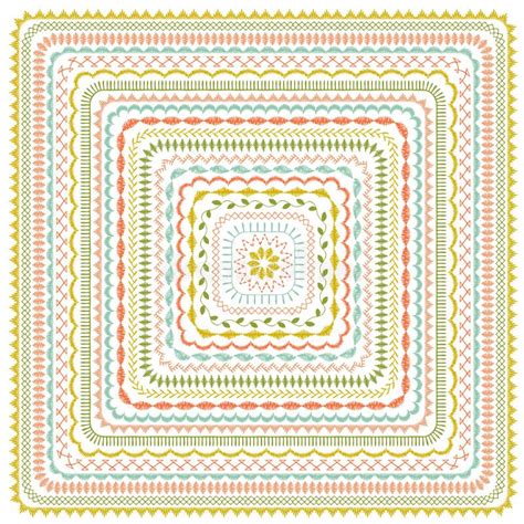 Embroidery Stitch Concentric Squares Pattern Stock Vector Illustration Of Design Traditional