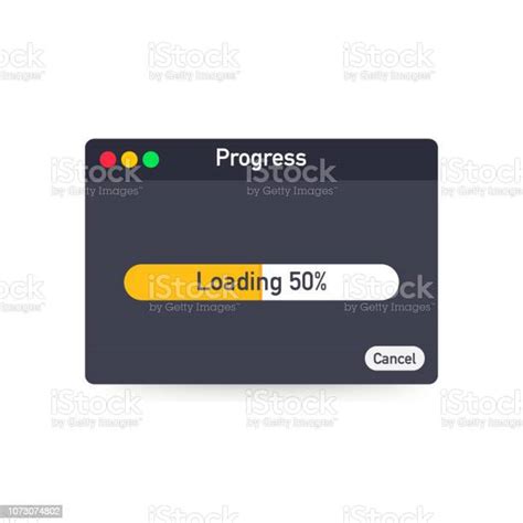 Loading Data Window With Progress Bar On White Background Vector Illustration Stock Illustration