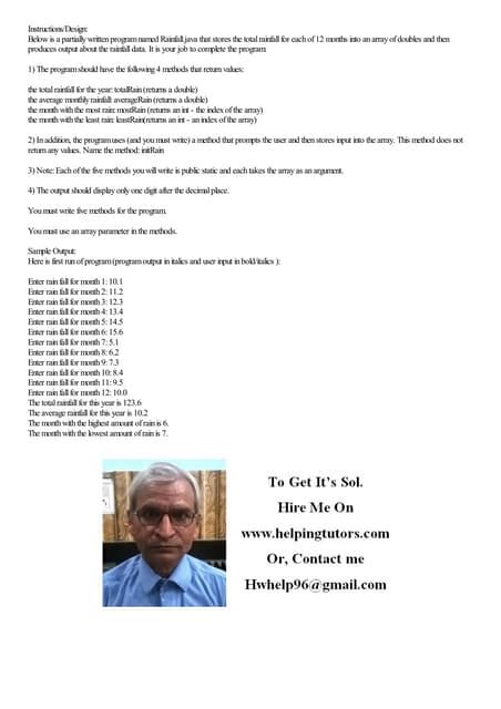 instructions design below is a partially written program named