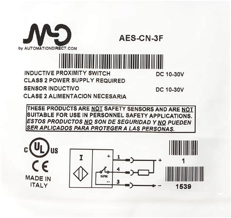 Inductive Proximity Sensor 8mm Diameter X 29 4mm Body 2mm Range PN AES CN 3F AutomationDirect