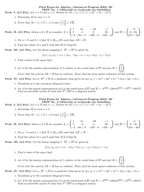 Algebra 2019 Pdf Matrix Mathematics Algebra