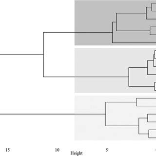 Dendrogram Of A Hierarchical Tree Cluster Analysis Based On Elemental Download Scientific