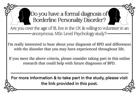 Uk Student Dissertation Research Participants Needed For Bpd Study