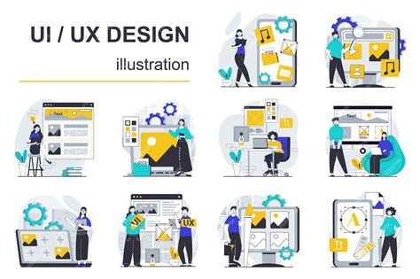 Premium Vector Ui Ux Design Concept With Character Situations Mega Set Vector Illustrations