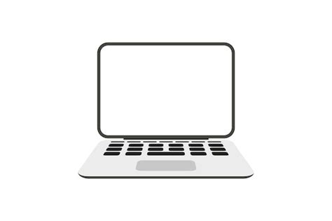 Premium Vector Laptop Flat Icon Opened Computer Screen Mockup Laptop With Blank Screen