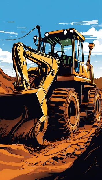 backhoe loader utility trenches generative ai premium ai generated image