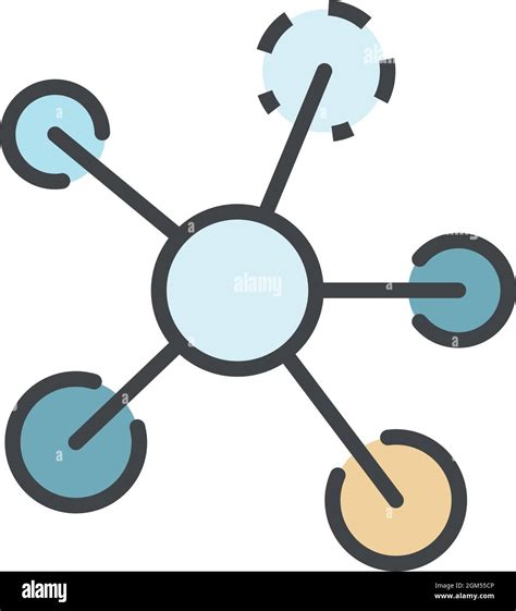 Concept Molecule Icon Outline Concept Molecule Vector Icon Color Flat