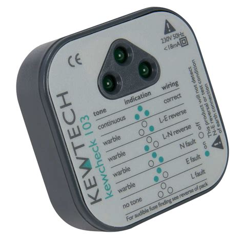 Kewtech Kewcheck 103 Socket Tester Audible Kewcheck103 Cef Kewtech Kewcheck 103 Socket Tester Audible Kewcheck103 Cef
